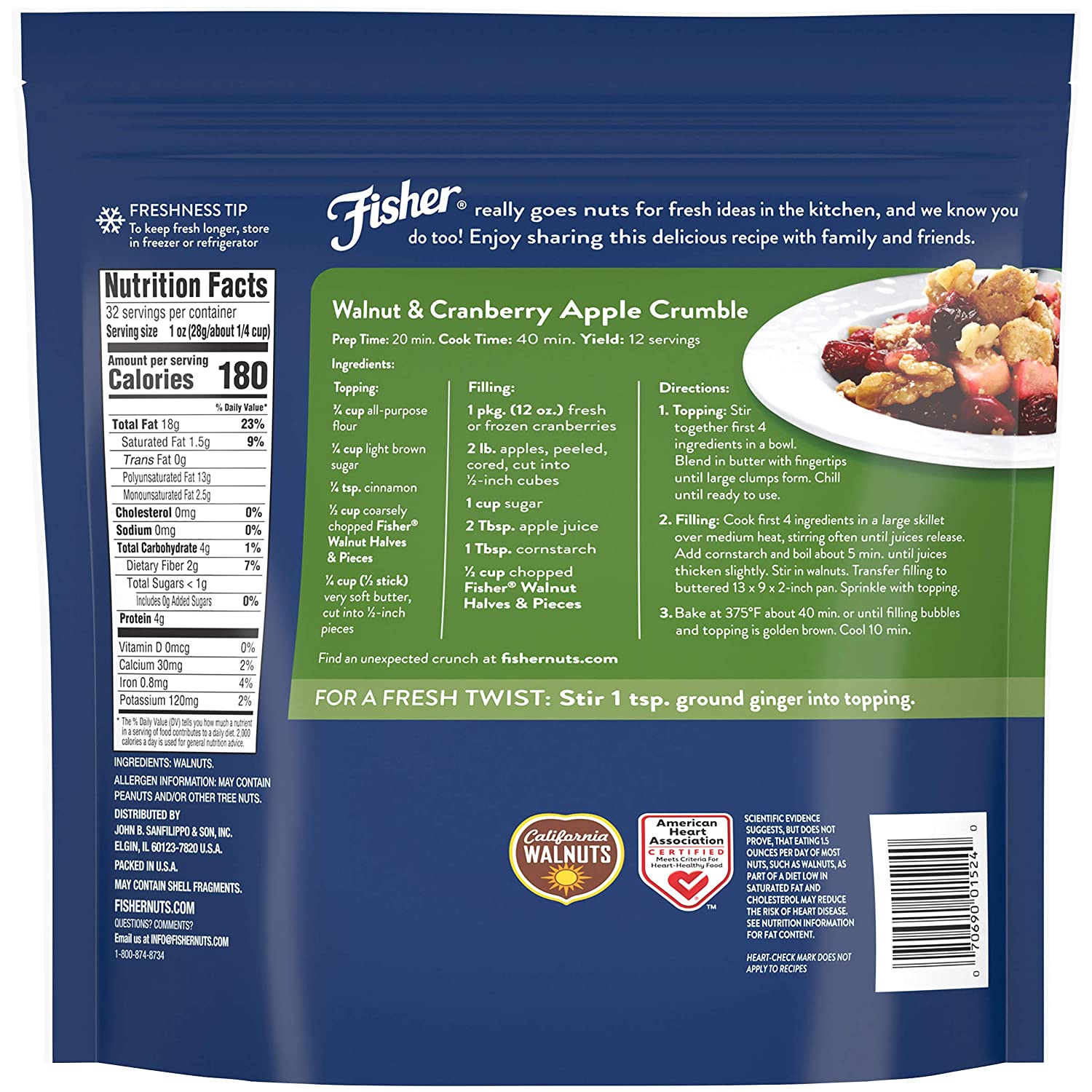 Chopped Walnuts, 32oz – Fisher Nuts