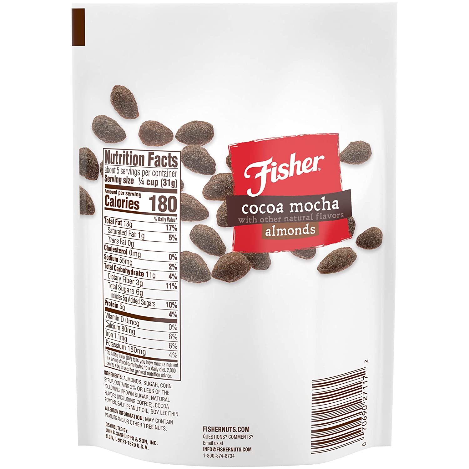 Cocoa Mocha Almonds, 5.5oz – Fisher Nuts